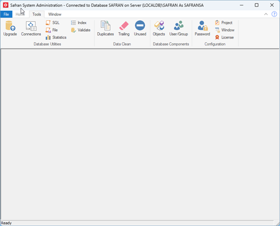 Using the Safran System Administration Tool